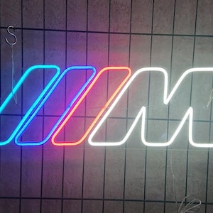 M Logo Neon Sign, M Logo Car Decor, Car Logo Neon Sign, Garage Neon ...