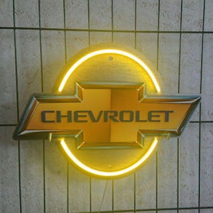 Chevrolet Neon Sign, Chevrolet Logo Light, Chevrolet Garage Sign ...