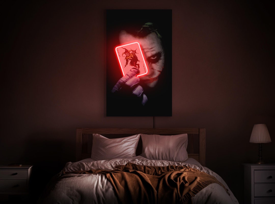 Joker Neon Sign, Joker Led Sign, Joker Pop Art, Joker Artwork, Movie ...