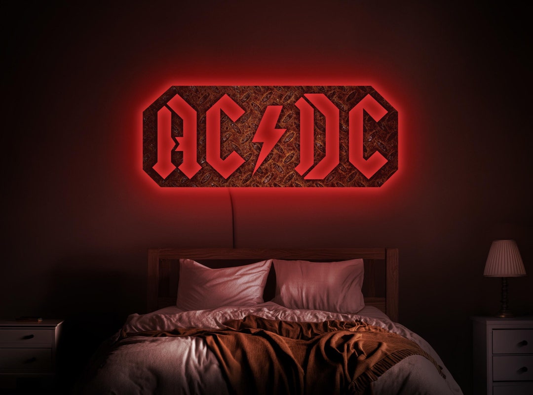ACDC Neon Sign, ACDC Led Sign, ACDC Logo, Acdc Lover Gift, Rock Band ...