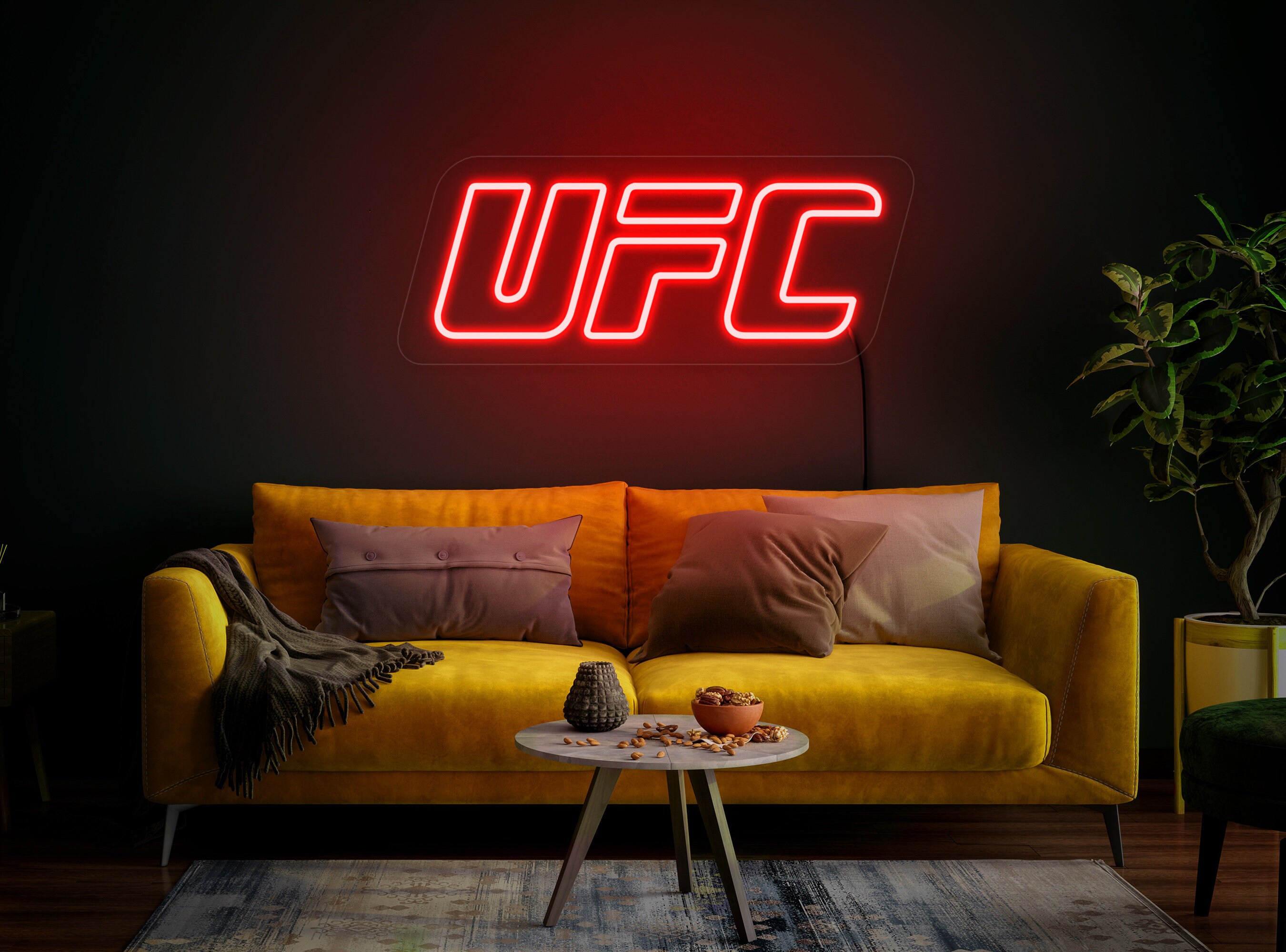 Ufc Neon Sign, Ufc Led Sign, Ufc Neon Light, Ufc Logo Light, Boxing ...