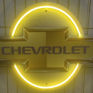 Chevrolet Neon Sign, Chevrolet Logo Light, Chevrolet Garage Sign ...