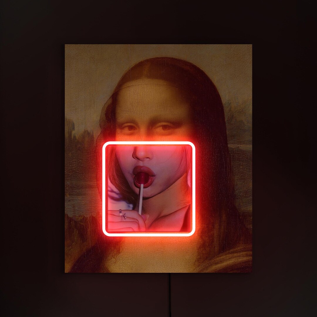 Mona Lisa Neon Sign, Mona Lisa Neon Print, Mona Lisa Pop Art Artwork ...