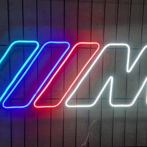 M Logo Neon Sign, M Logo Car Decor, Car Logo Neon Sign, Garage Neon ...