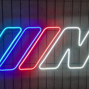 M Logo Neon Sign, M Logo Car Decor, Car Logo Neon Sign, Garage Neon ...