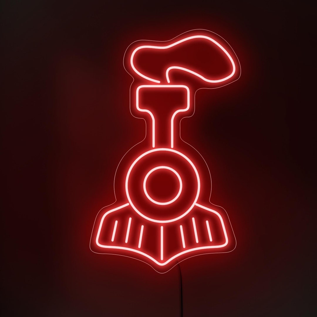 Locomotive Neon Sign, Steam Locomotive Sign, Train Neon Sign, Kids Room ...