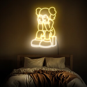 Kaws Neon Sign, Kaws Led Sign, Kaws Light Sign, Anime Neon Sign, Modern ...