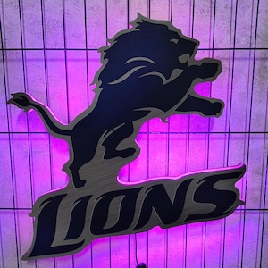 Detroit Lions Neon Sign, Detroit Lions Led Sign, Detroit Lions Logo ...