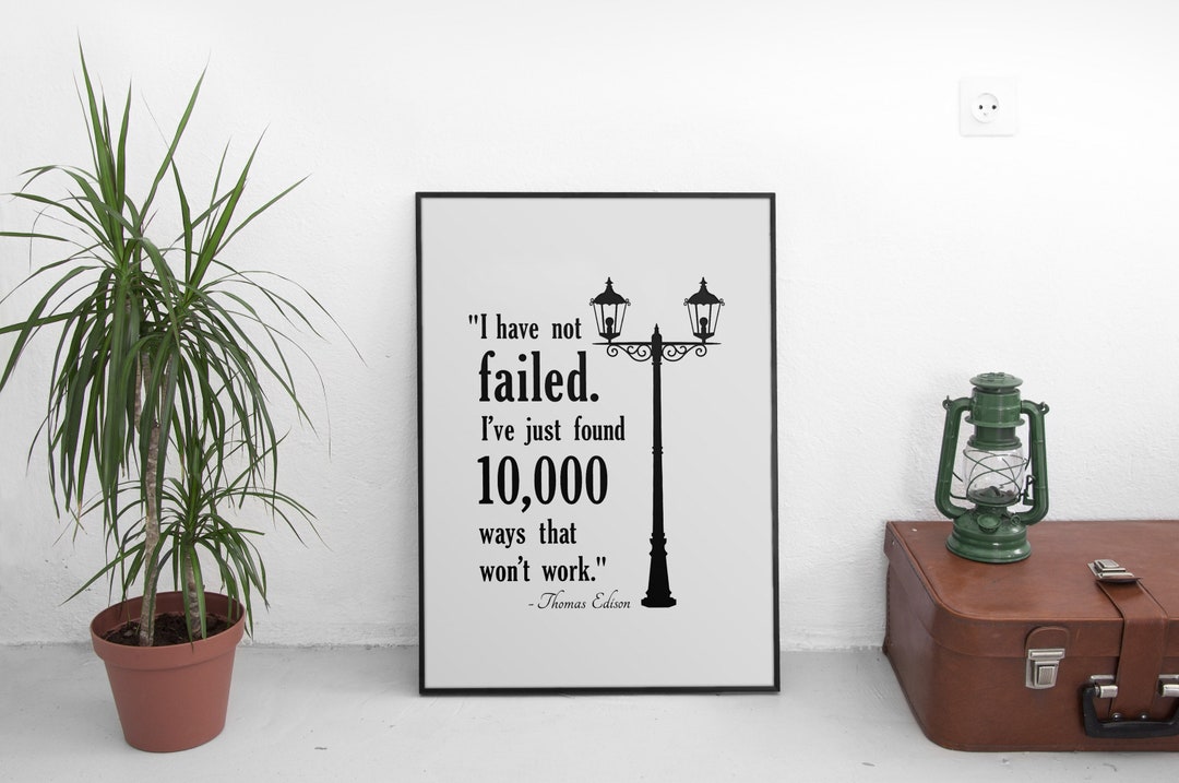 Thomas Edison Quote A4 Digital Download Poster - Etsy