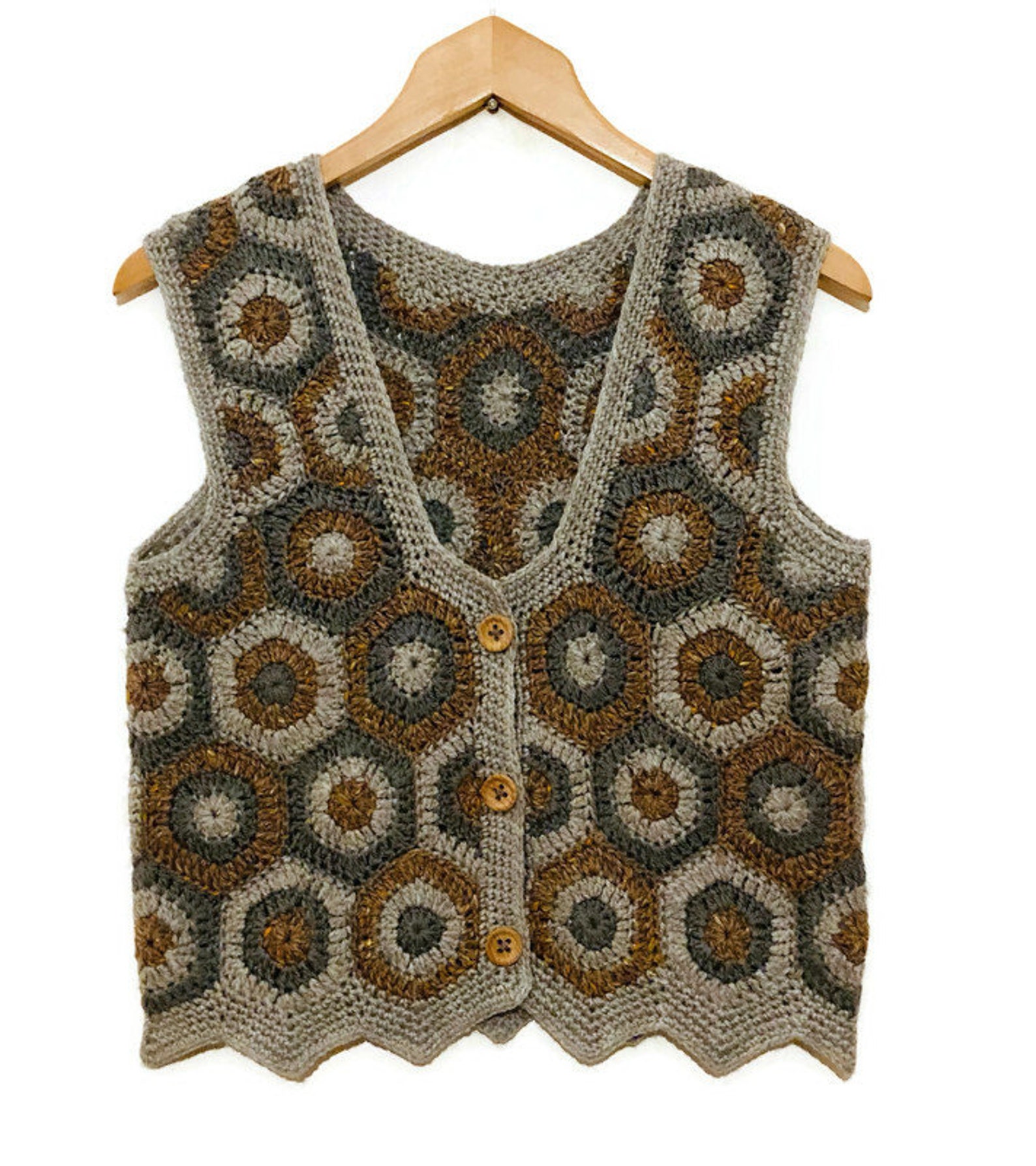 Crochet Patchwork Waistcoat, PDF Pattern, Instant Download, Womens ...