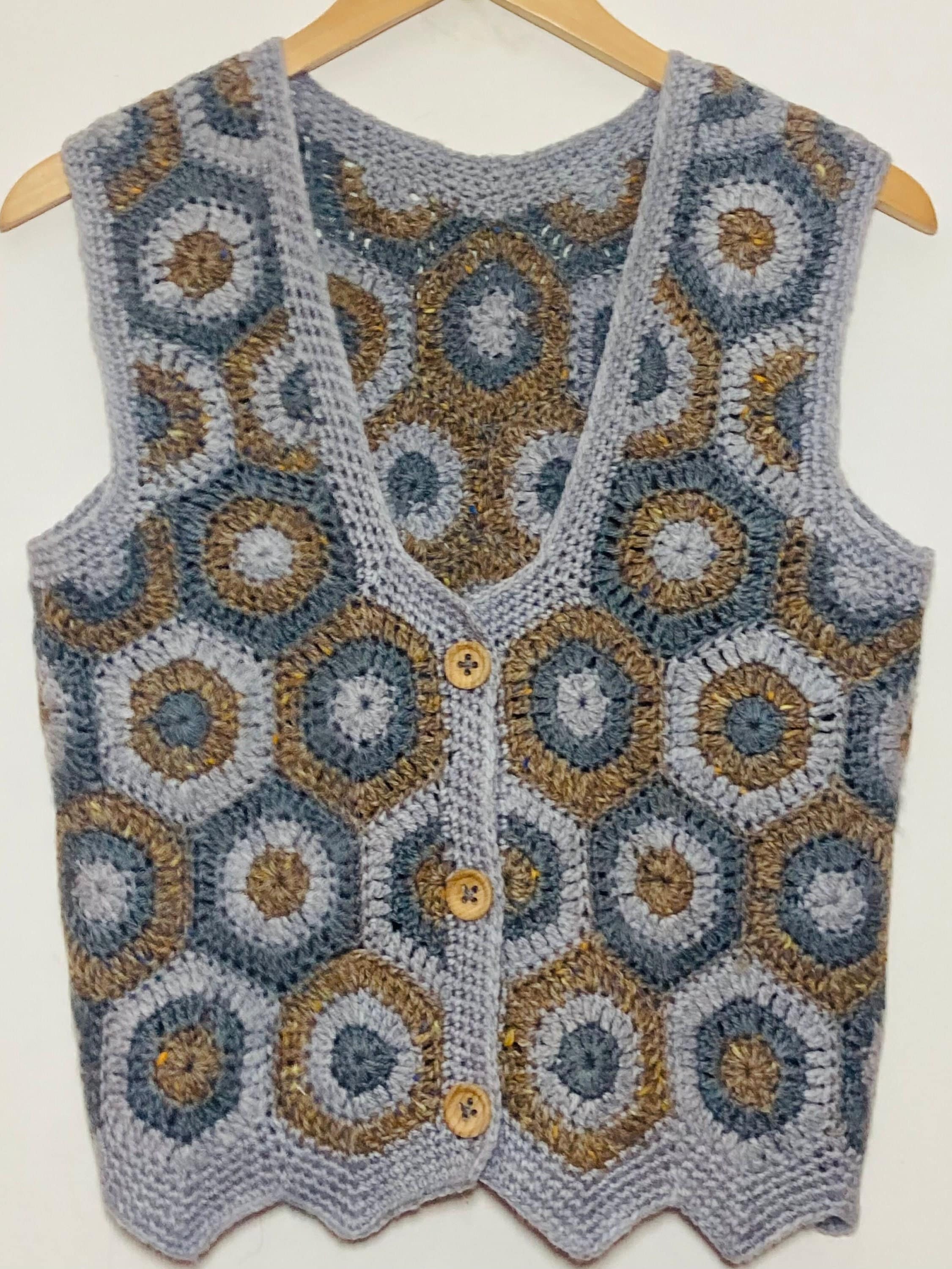 Crochet Patchwork Waistcoat, PDF Pattern, Instant Download, Womens ...