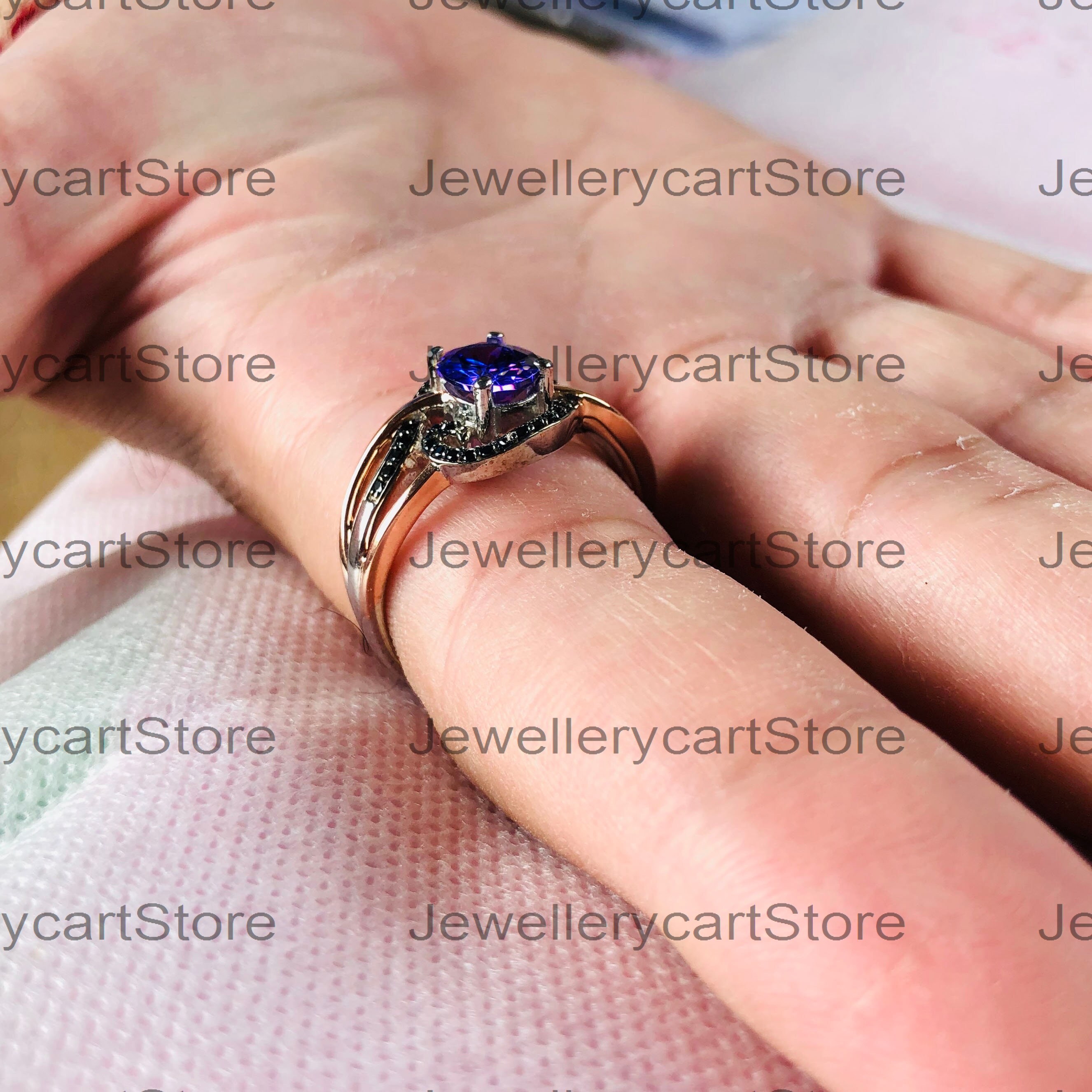 1.35ctw Enchanted Disney Villains Ursula Ring Amethyst and Diamond ...