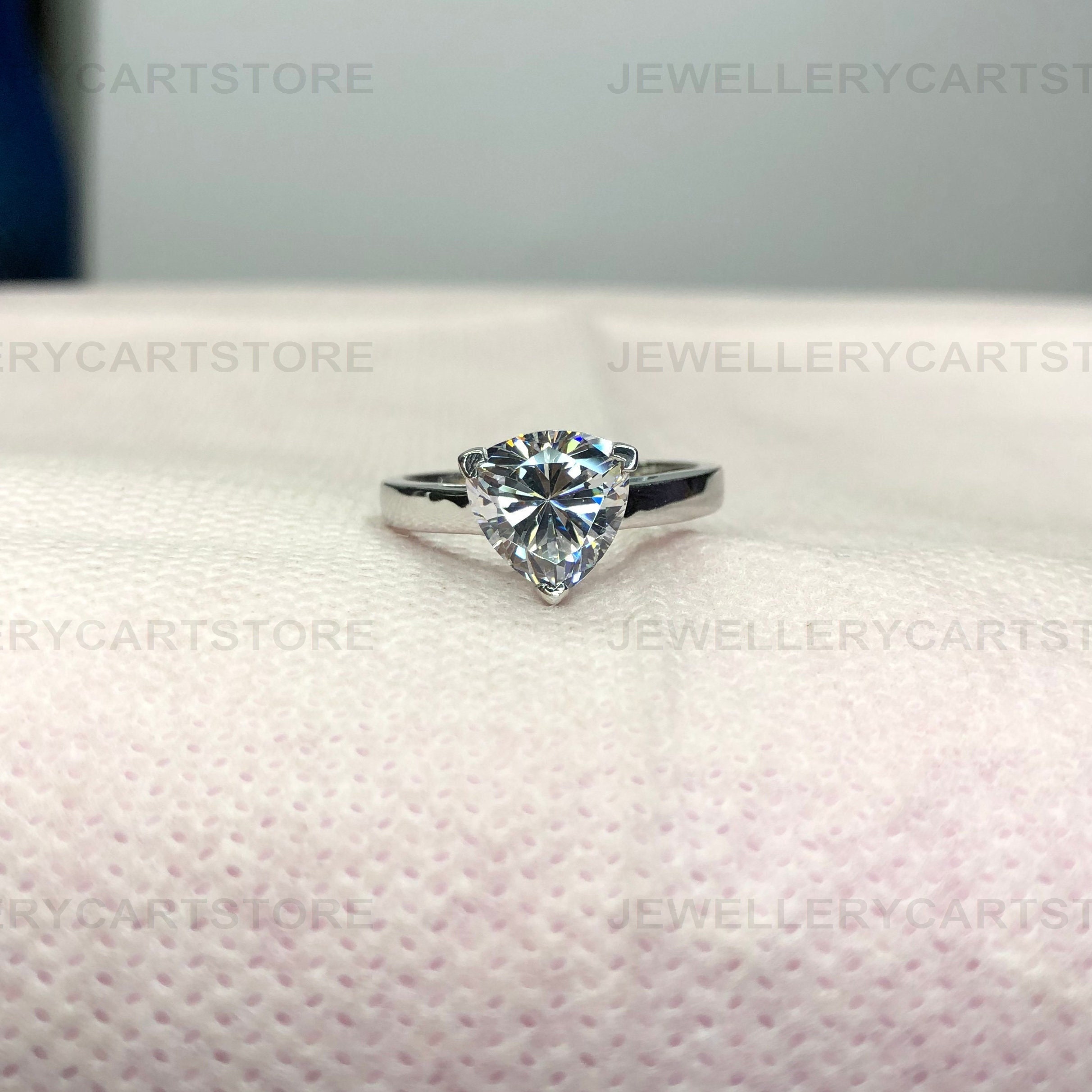 Fancy Triangle Shape Ring, Solid 925 Sterling Silver Ring, Engagement ...