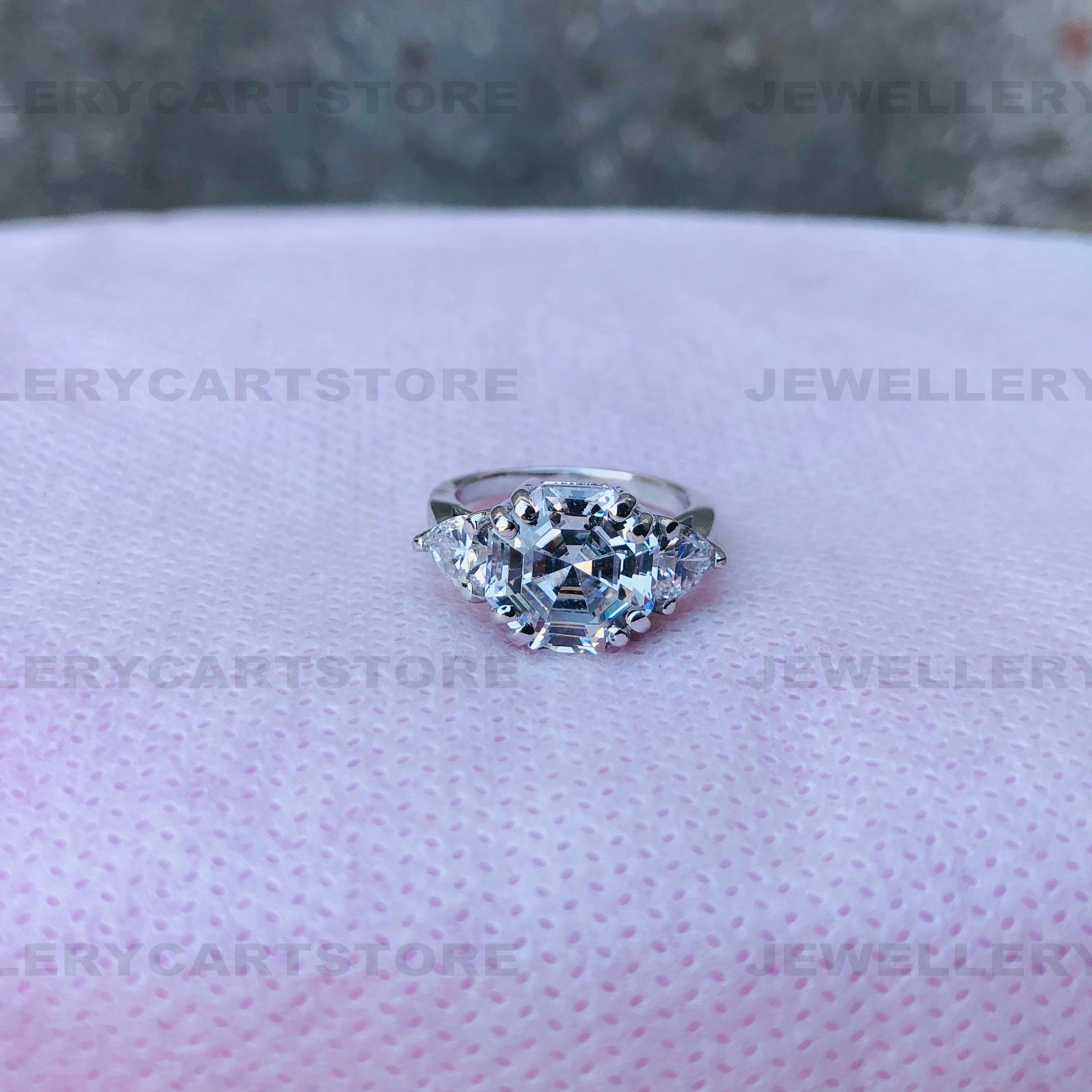 Unique Octagone Diamond Ring Octa Shape Asscher Cut Ring - Etsy