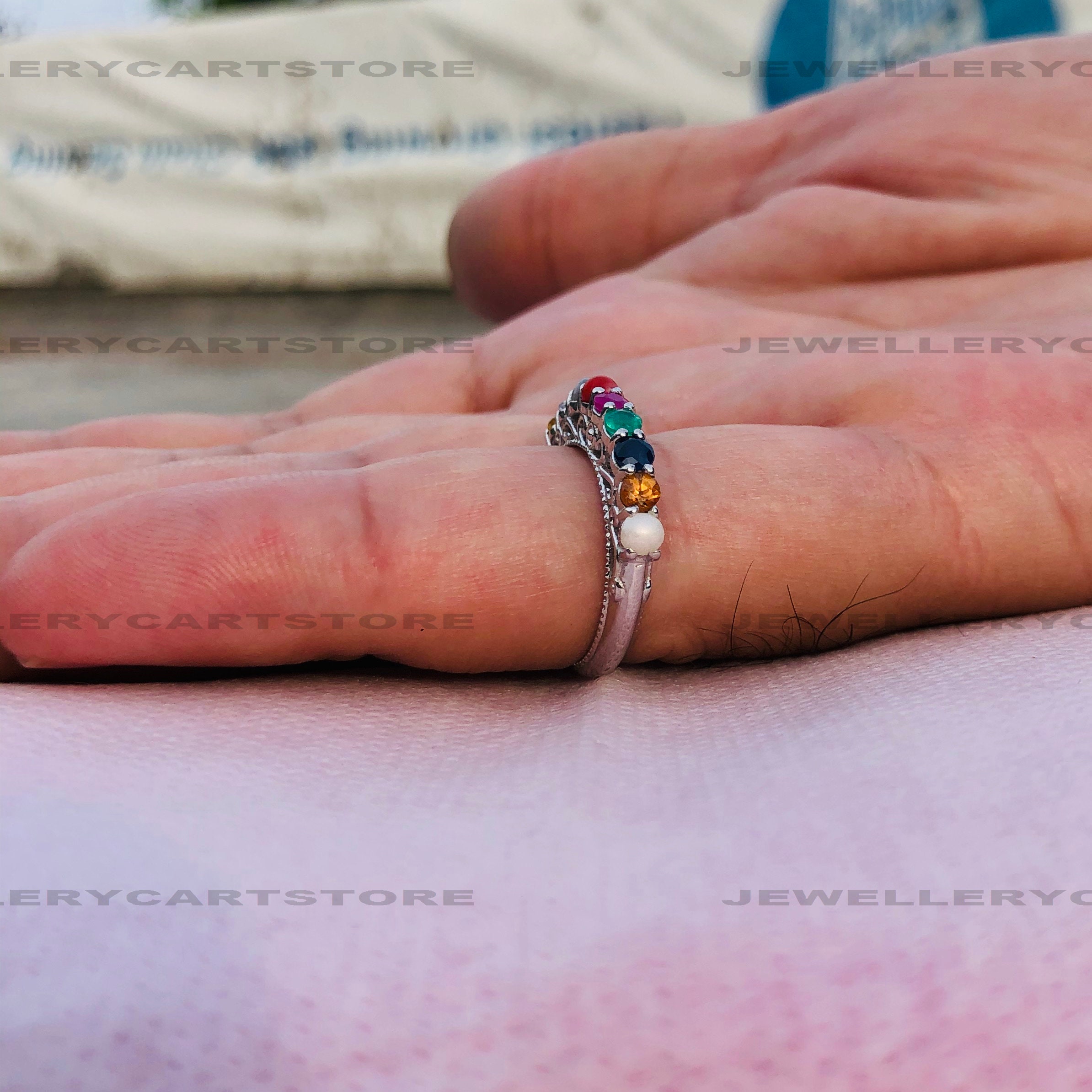 Nine Planet Stone Ring Spiritual Diamond Stone Ring Navgragh | Etsy