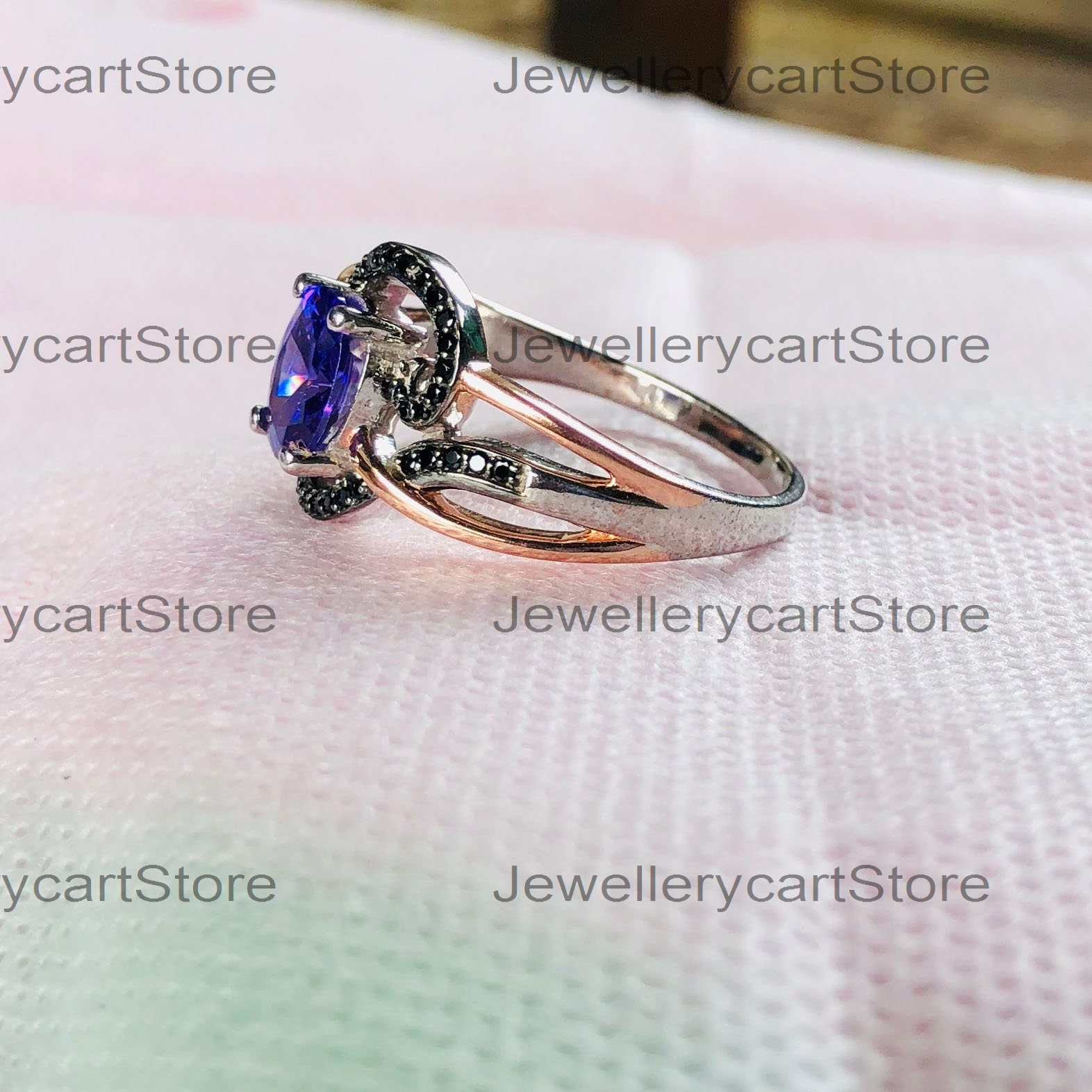 1.35ctw Enchanted Disney Villains Ursula Ring Amethyst and Diamond ...