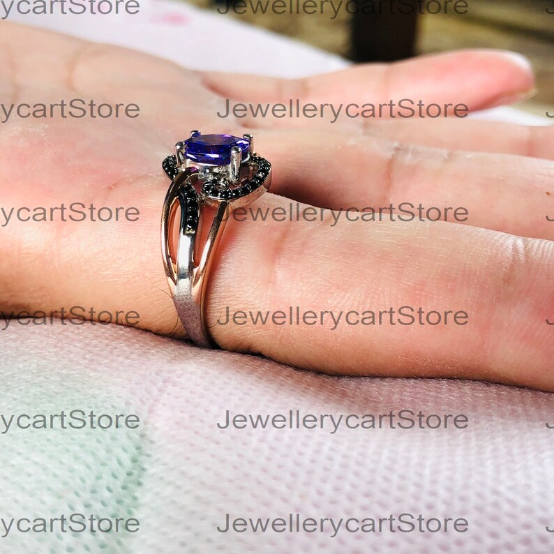 1.35ctw Enchanted Villains Ursula Ring Amethyst and Diamond Solid 925 ...