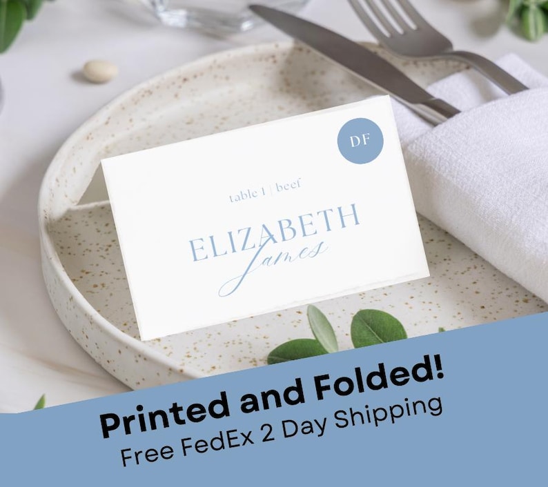 Personalized Wedding Place Cards: Elegant Calligraphy, Printed & Folded ...
