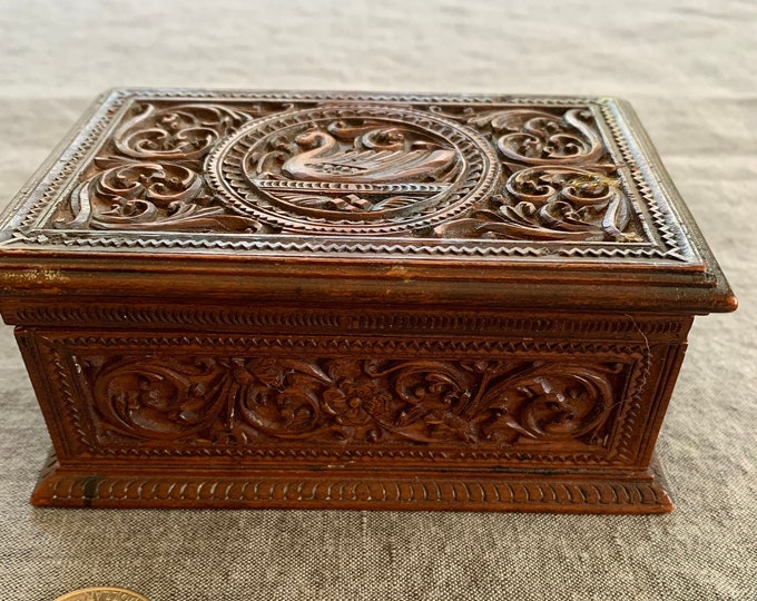 Hand Carved Wood Swan Box - Etsy