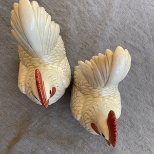 Fitz & Floyd Chicken Figurines Matching Set of Two White Ceramic - Etsy
