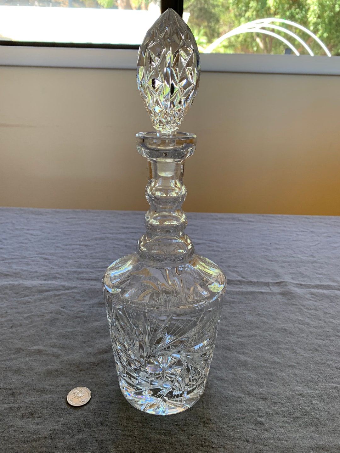 Heavy Cut Pinwheel Crystal Decanter - Etsy