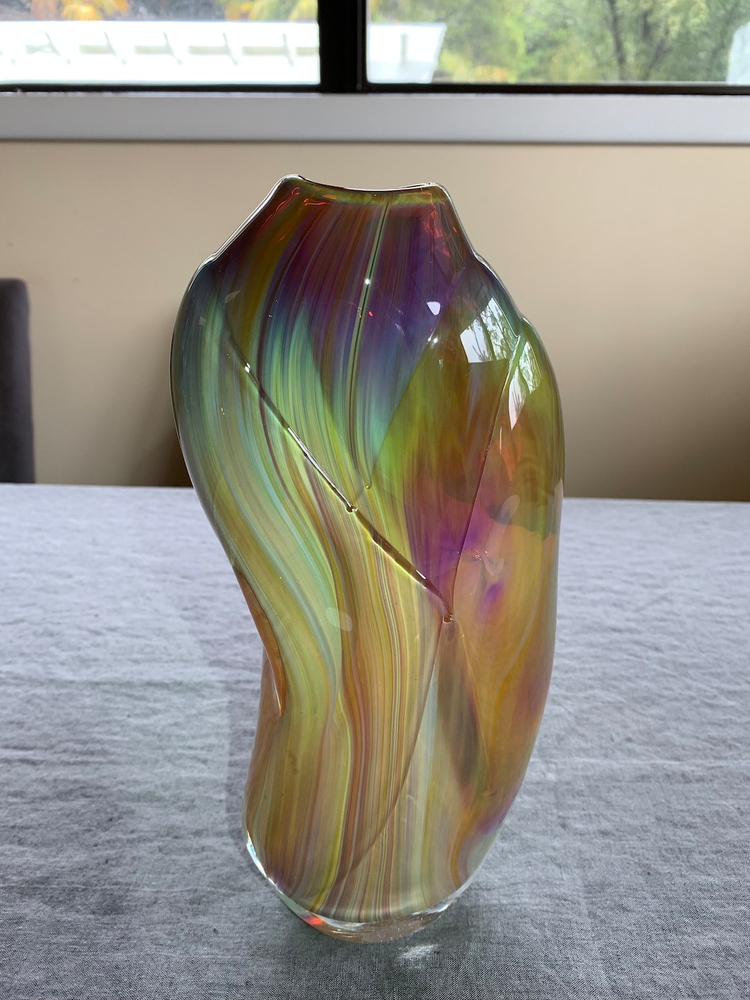 Art Glass Vase Signed Eric Lovell 1977 - Etsy