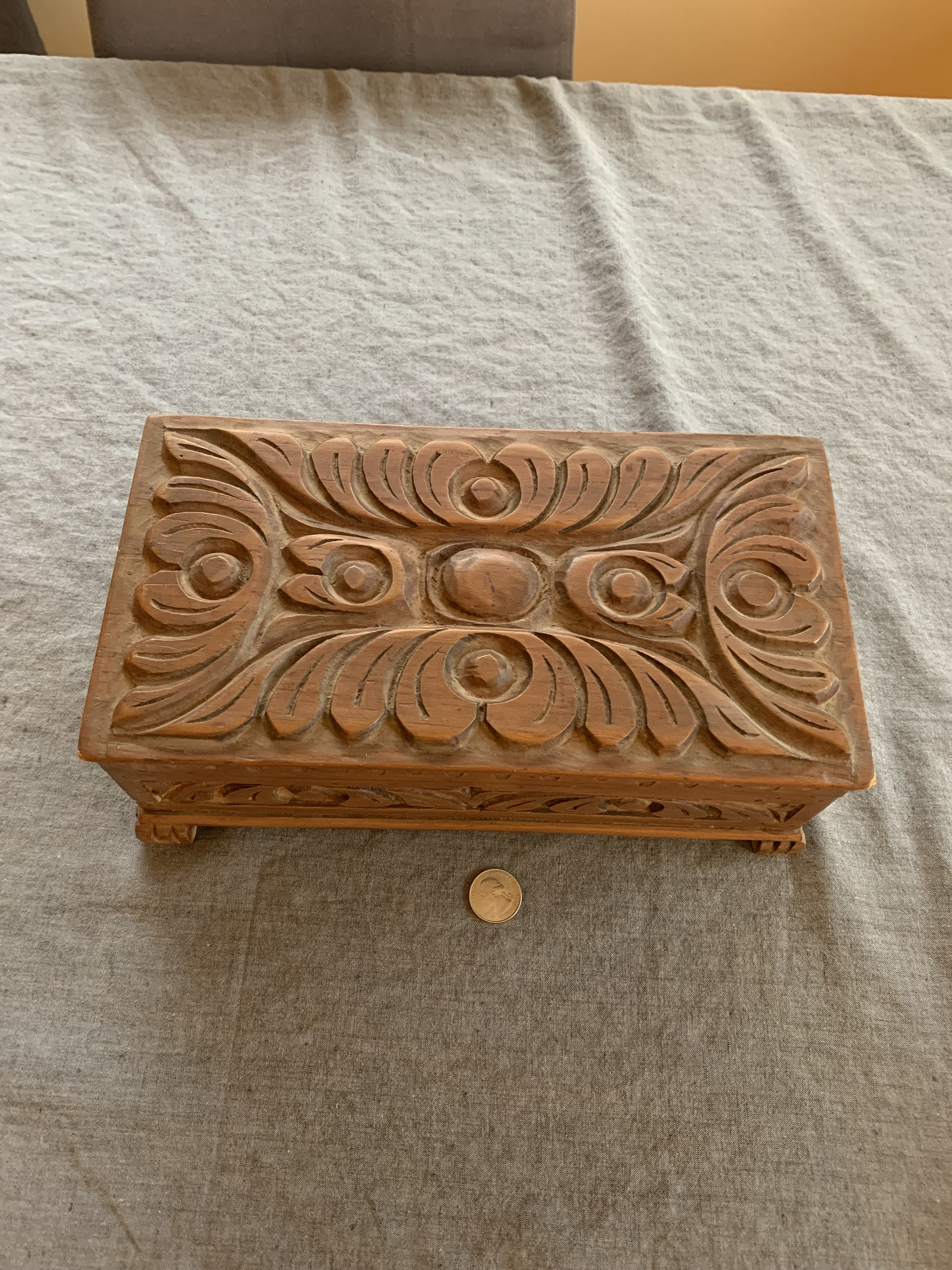 Vintage Carved Wood Box - Etsy
