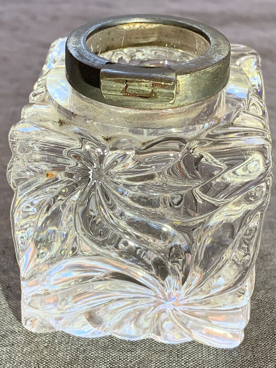 French Art Nouveau Lead Crystal Inkwell C 1900 - Etsy