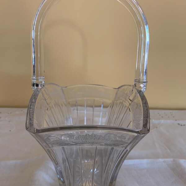 Vintage Glass Basket - Etsy