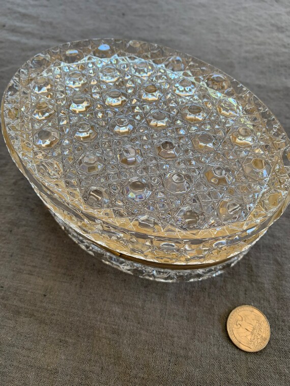 Crystal Jewelry Casket with Brass Trim - Gem