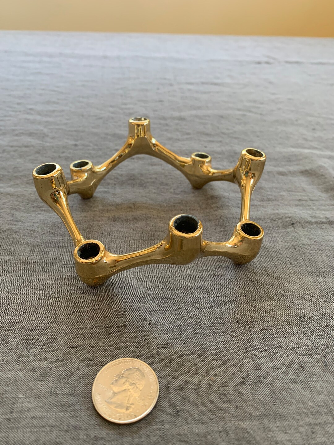 Brass 6 Light Candelabra Small Candles - Etsy