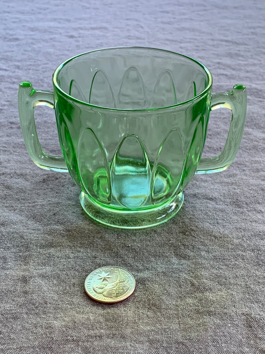 1930s Depression Green Uranium Glass - Single Sugar Bowl - Etsy UK