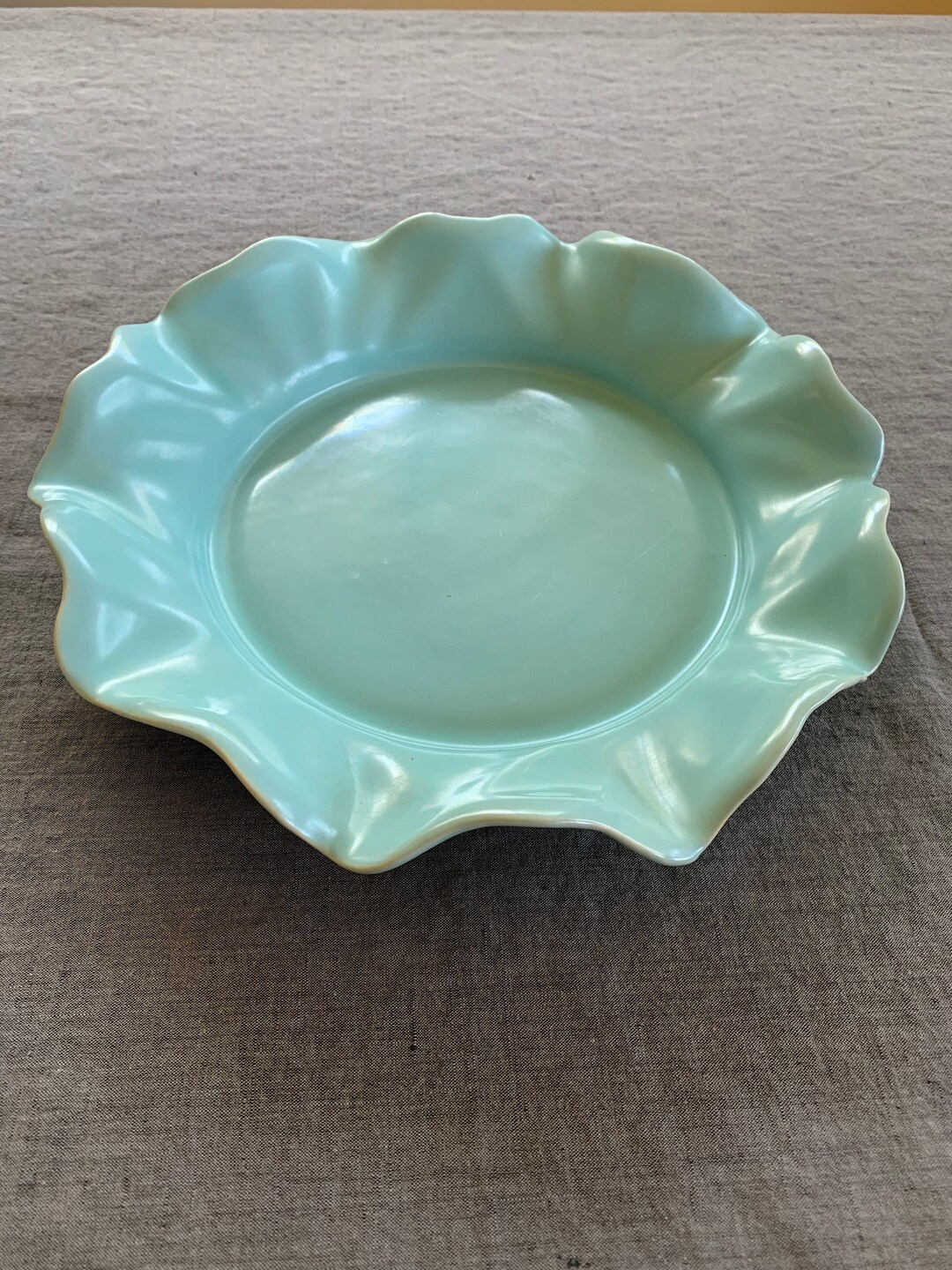 Poppytrail Turquoise Ruffle Dish by Metlox C. 1950 - Etsy