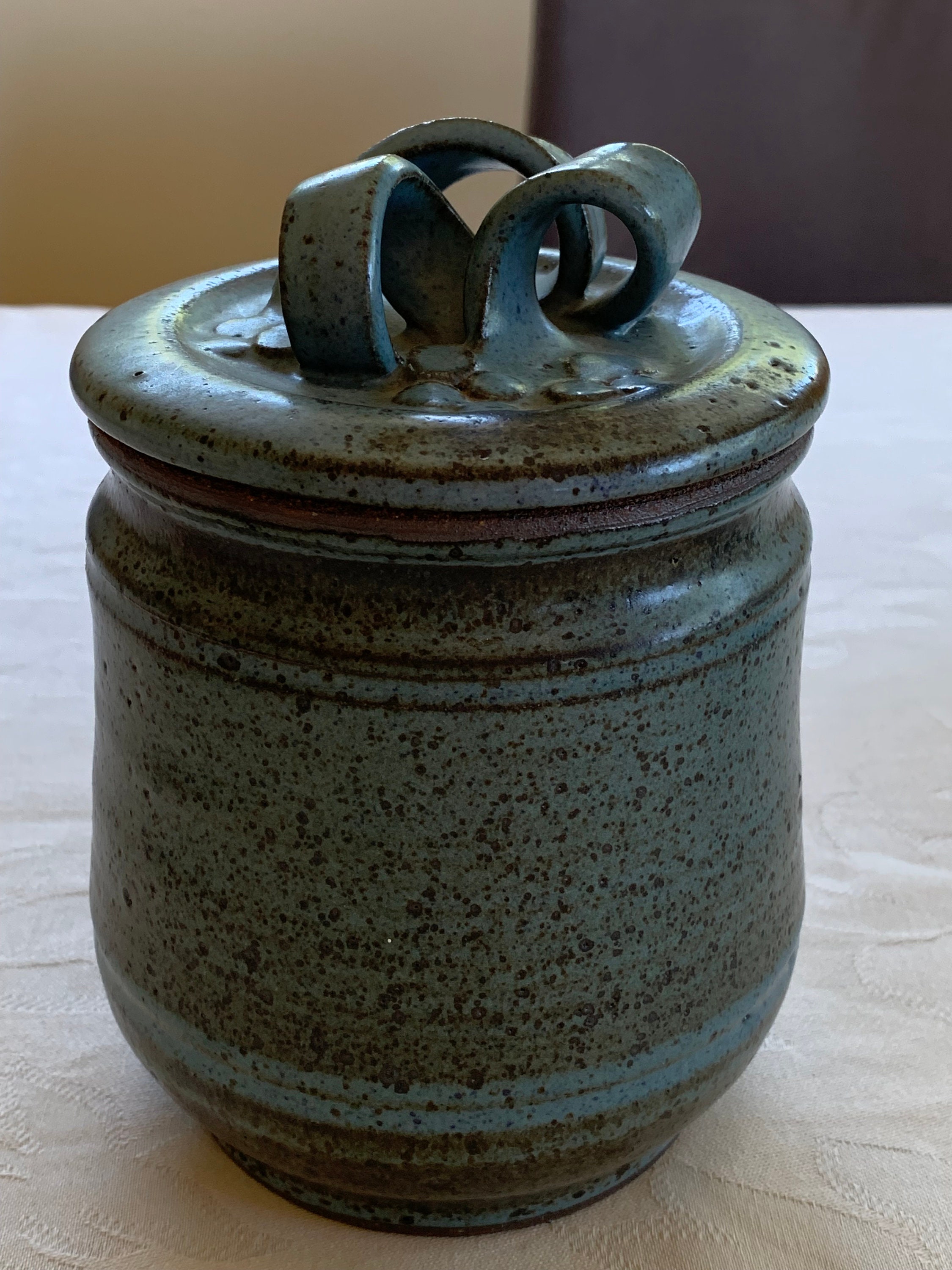 Blue Art Pottery Lidded Jar With Vintage Match Collection - Etsy