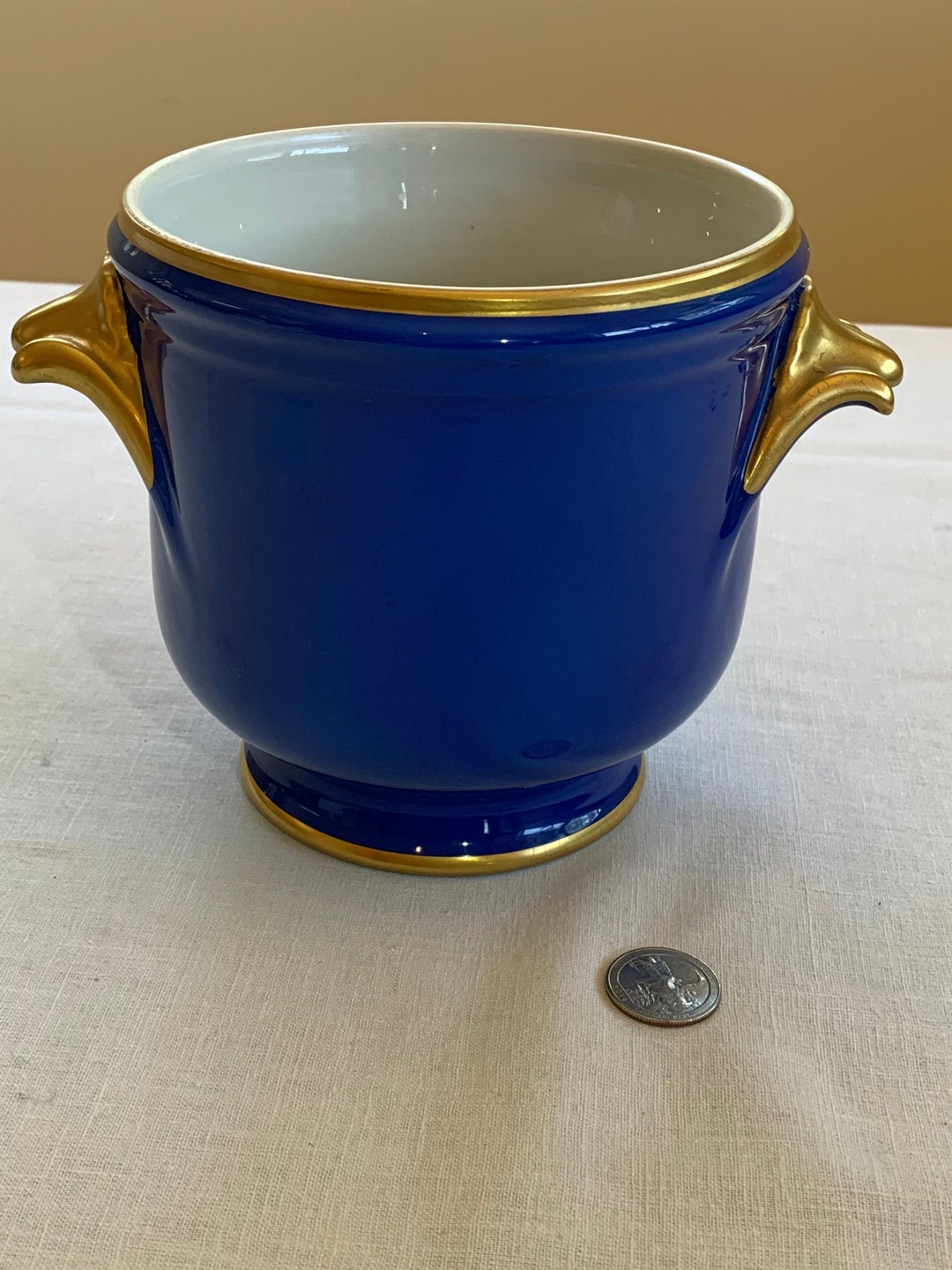 Limoges Cobalt Blue Jardiniere Cachepot With 22k Gold - Etsy