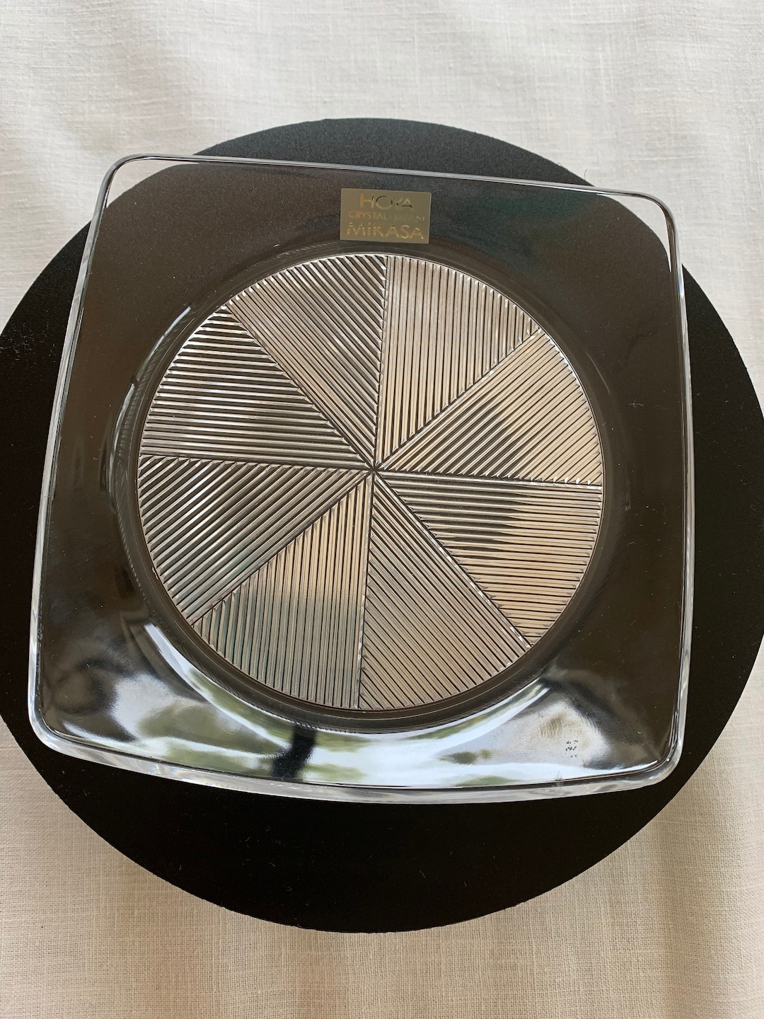 Hoya "moire" 6" Crystal Plate - Etsy