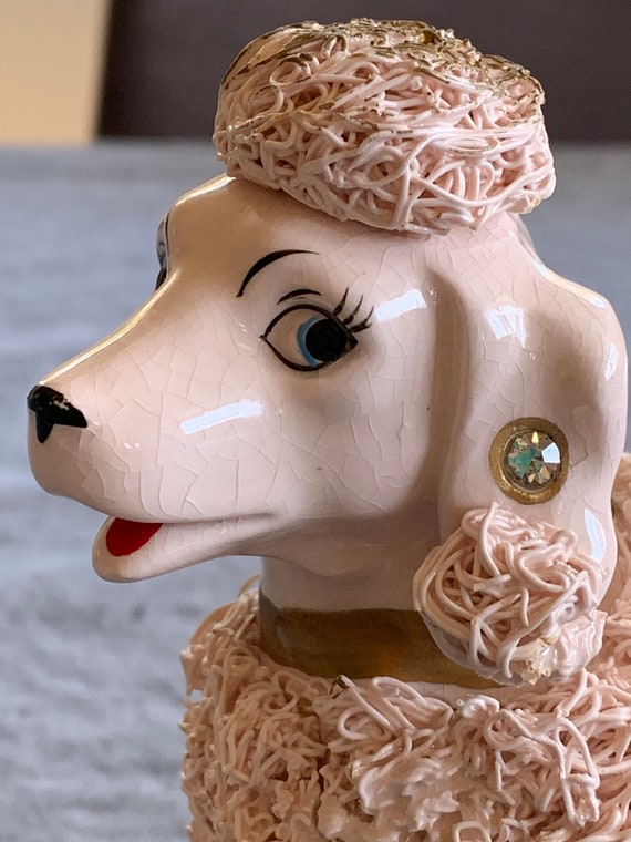 Standing Ceramic Poodles With Rhinestones