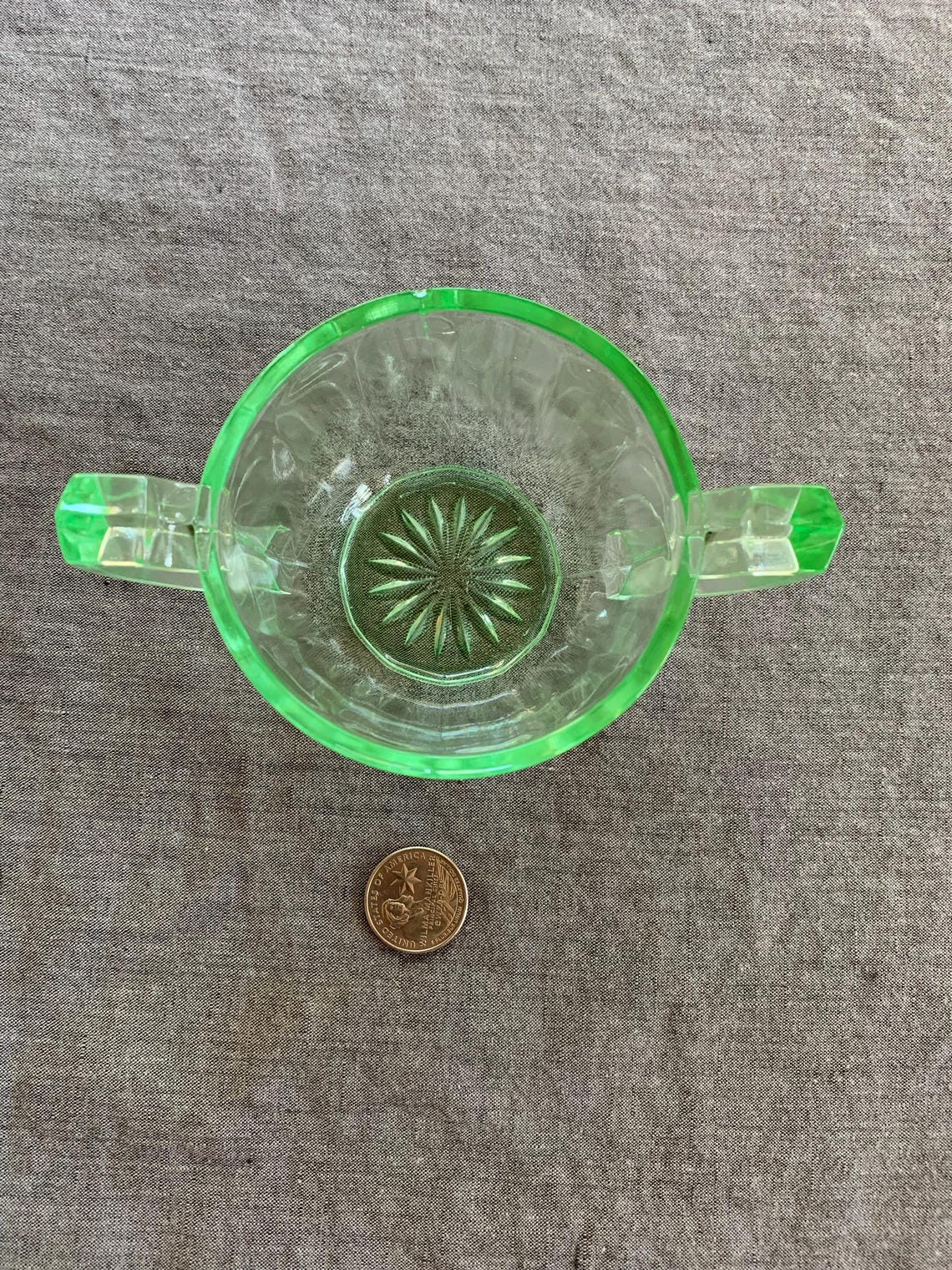 1930s Depression Green Uranium Glass - Single Sugar Bowl - Etsy UK