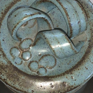 Blue Art Pottery Lidded Jar With Vintage Match Collection Included ...