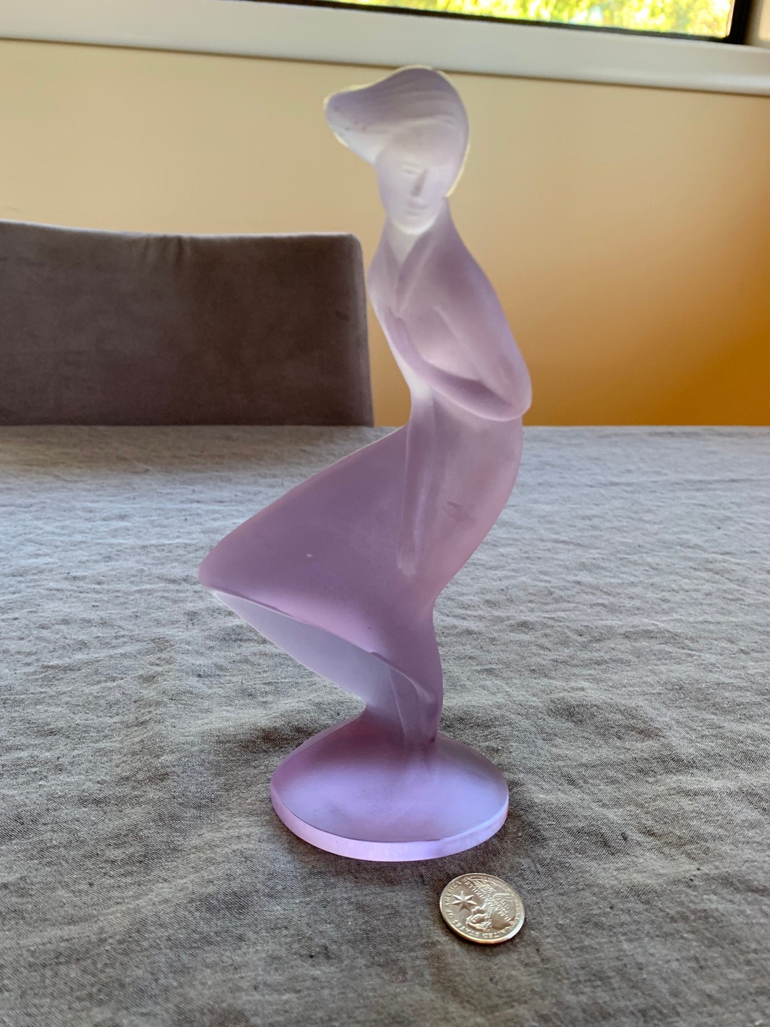 Art Deco Purple Glass Figure by Curt Schlevogt 'lady in the Wind' - Etsy