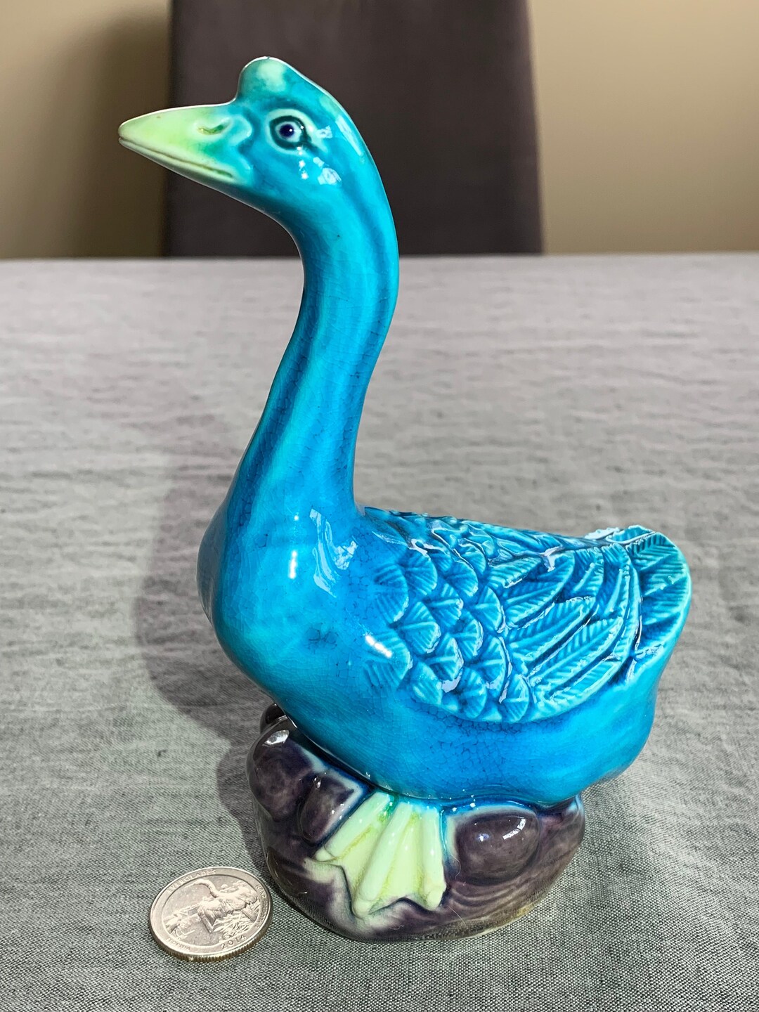 Chinese Blue Porcelain 6 1/2" Goose Figurine - Etsy