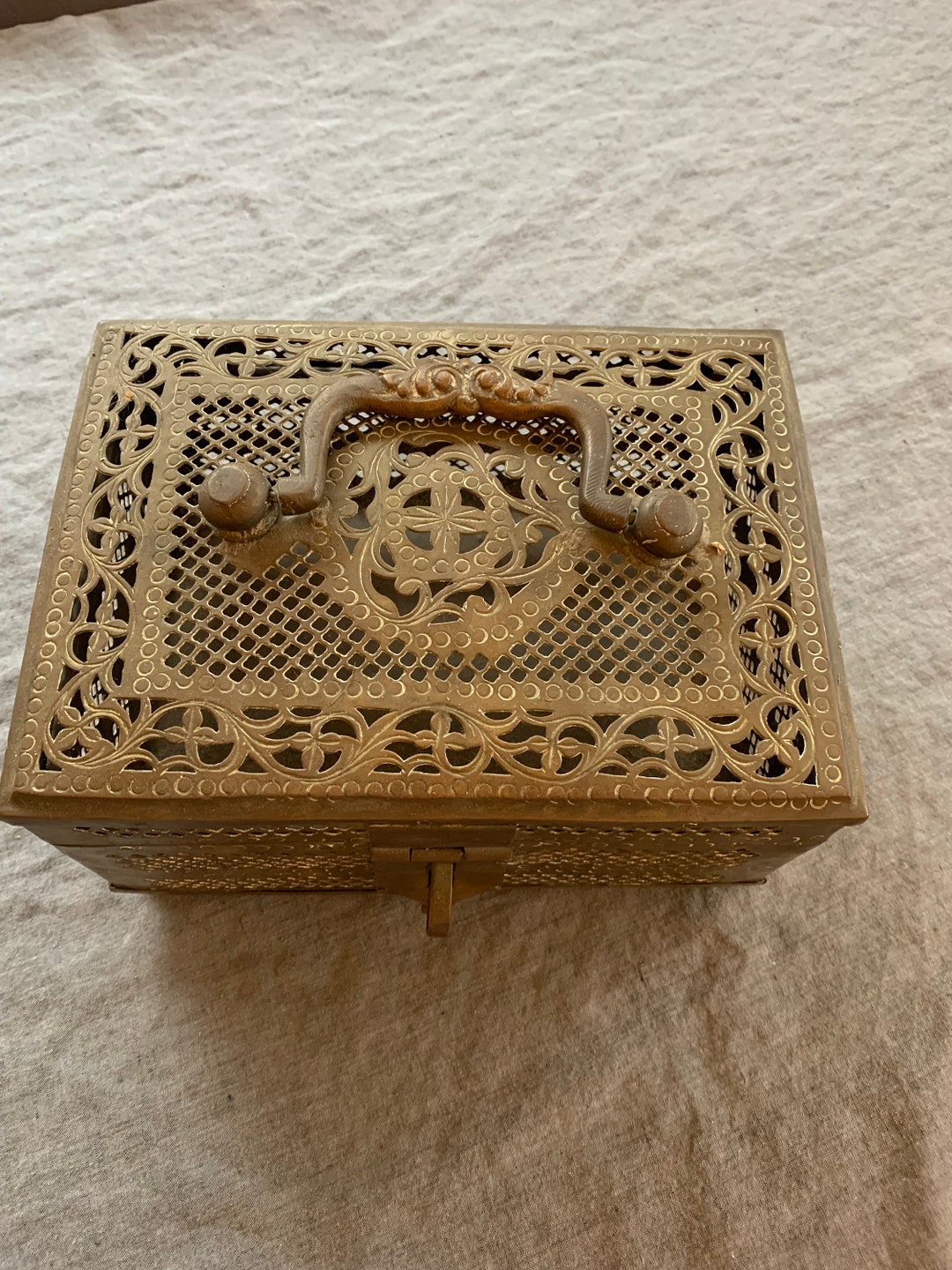 Jali Cut Square Jewelry Box From Rajathan - Etsy