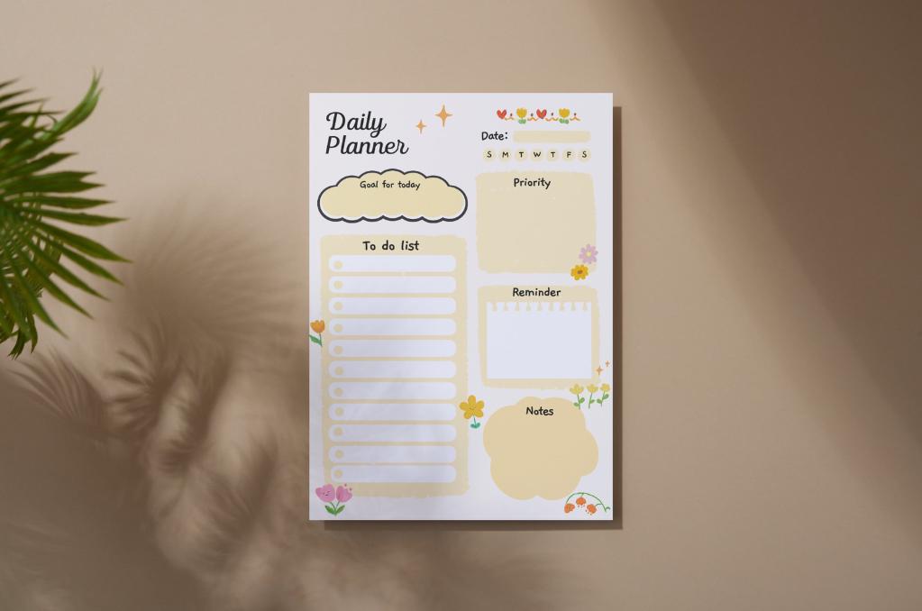 Pastel Floral Daily Planner Printable | A4 A5 Canva Template (instant ...