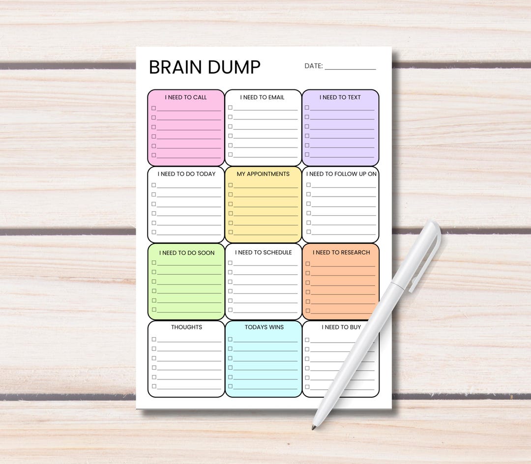 ADHD Brain Dump Notepad | A5 Tear-off Task Organizer, Minimalist ...