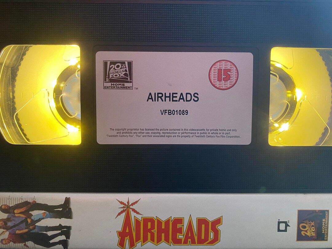 Airheads VHS Videotape Light W/original Box Novelty Gift Brendan Fraser ...