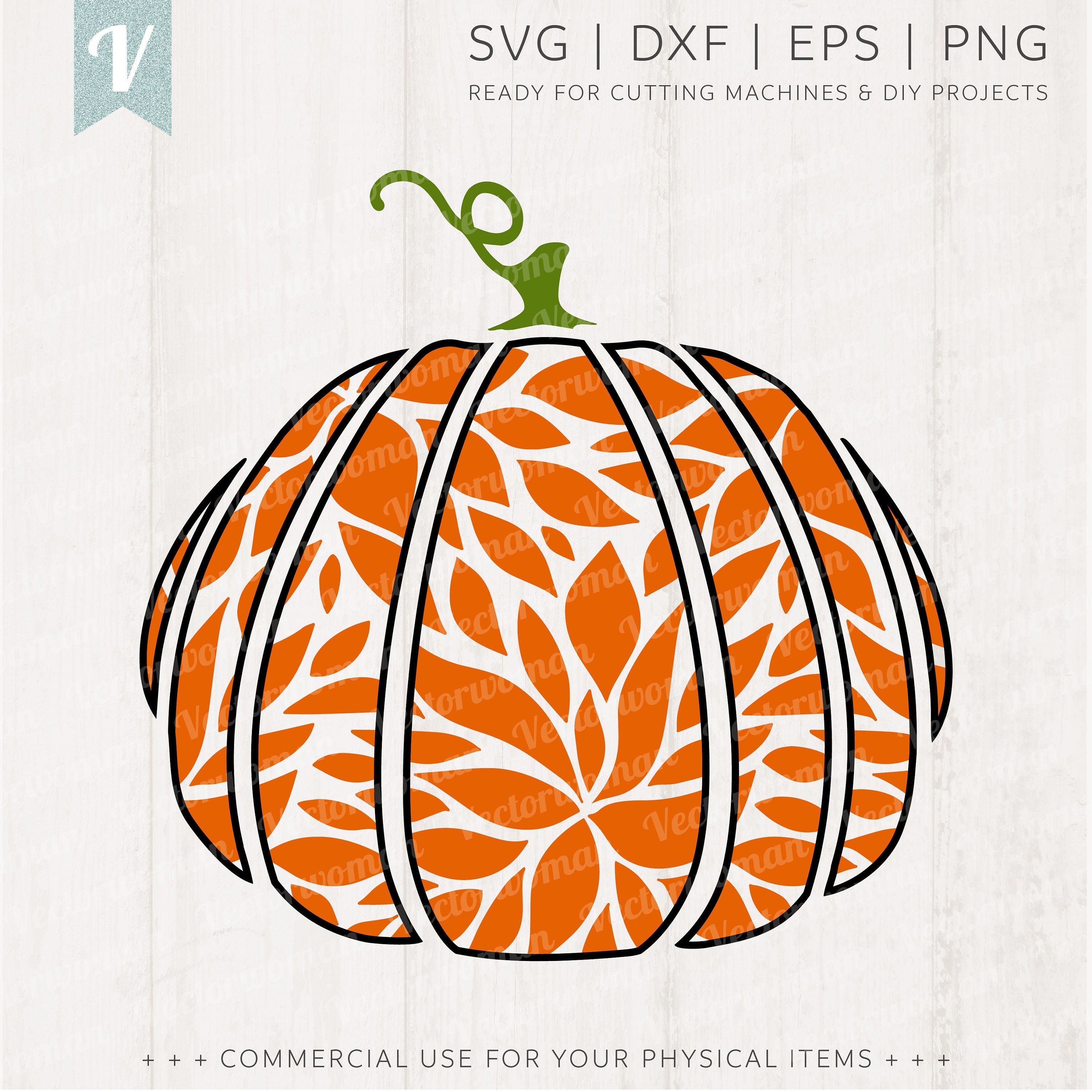 Pumpkin SVG, Pumpkin Floral Pattern SVG, Pumpkin SVG File, Fall Svg ...