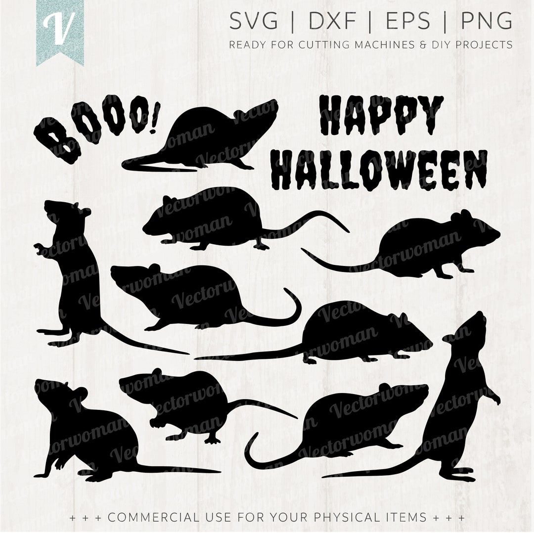 Halloween Rats Svg, Happy Halloween, Rats Silhouette Svg, Rats Clipart ...