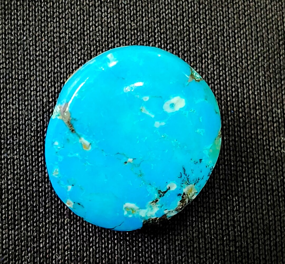 Natural Turquoise Blue Polished One Side Oval Cabochon Loose Gemstone ...