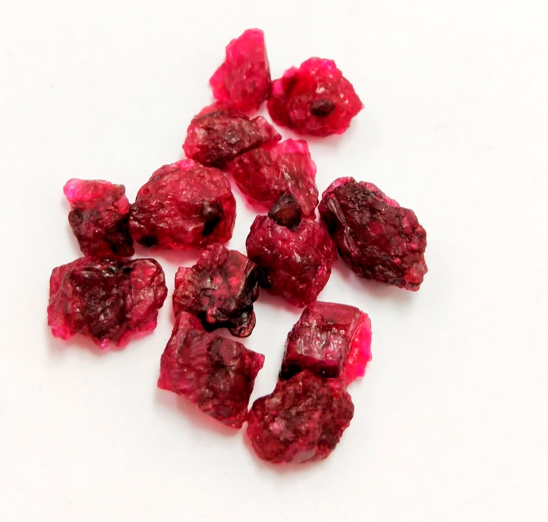 Natural (bixbite) Red Beryl Raw Rough Loose Gemstone Lot Genuine Red ...
