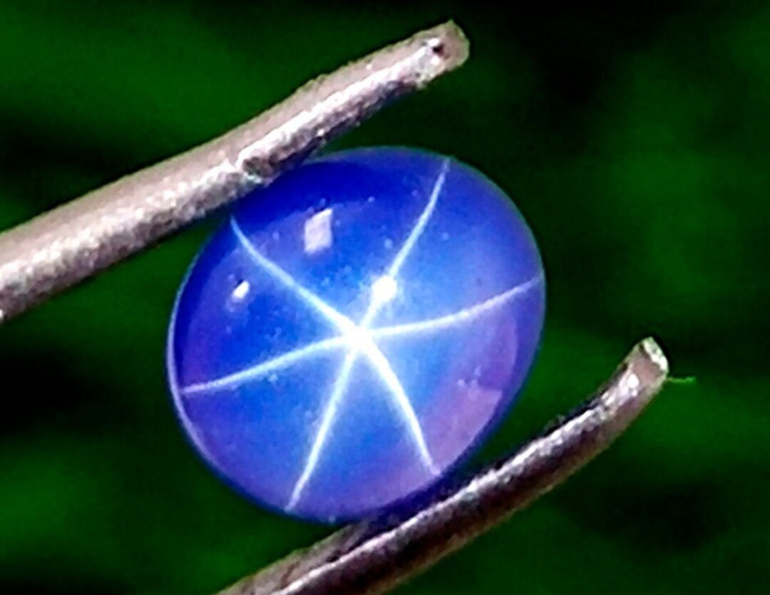 Natural Blue Star Sapphire Six Rays Oval Cabochon Loose Gemstone - Etsy